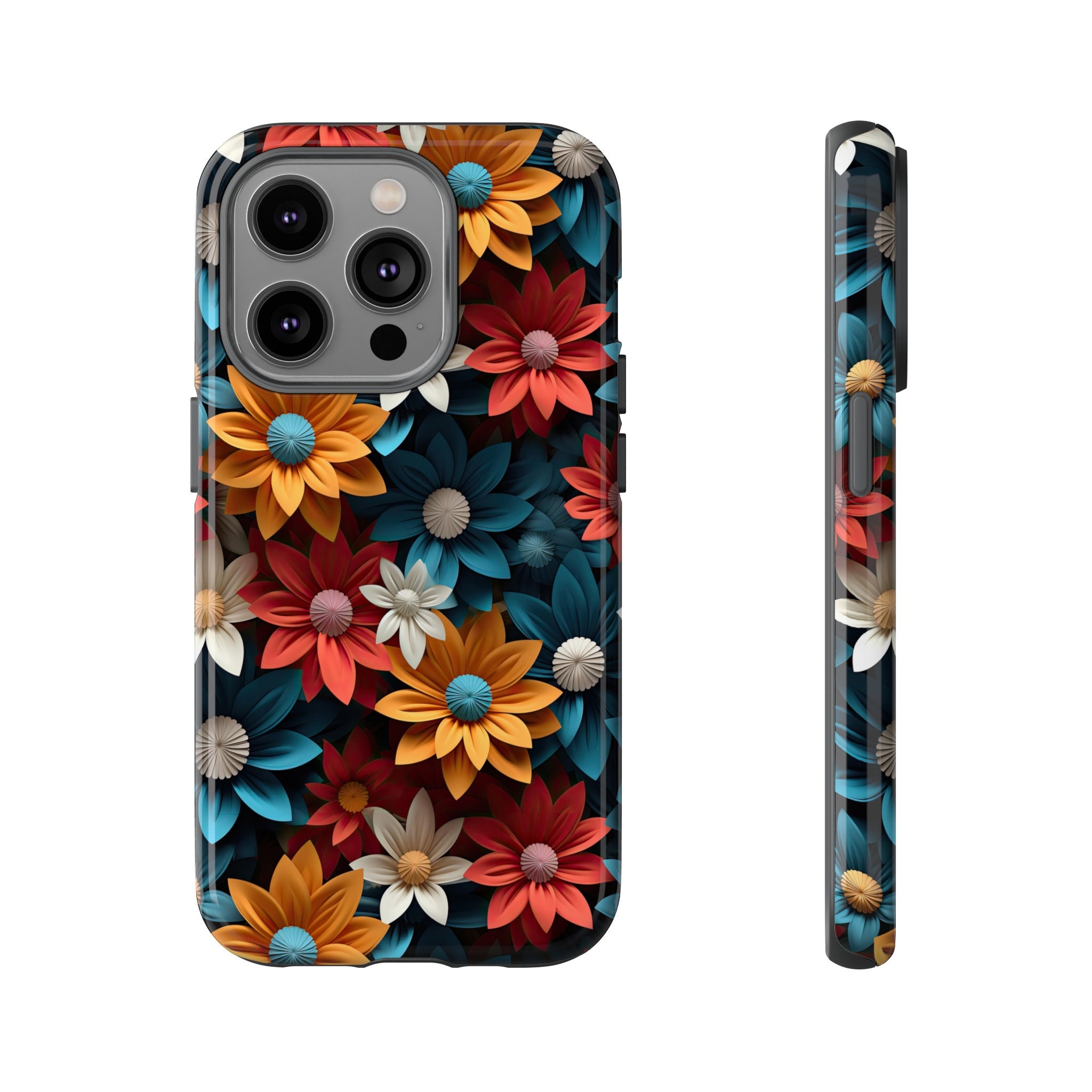 3d Retro Flower Phone Case Cute Phone Case Fall Phone Case Etsy