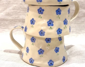 Dainty Flower Mug Handmade Ceramic Hand Painted - Etsy