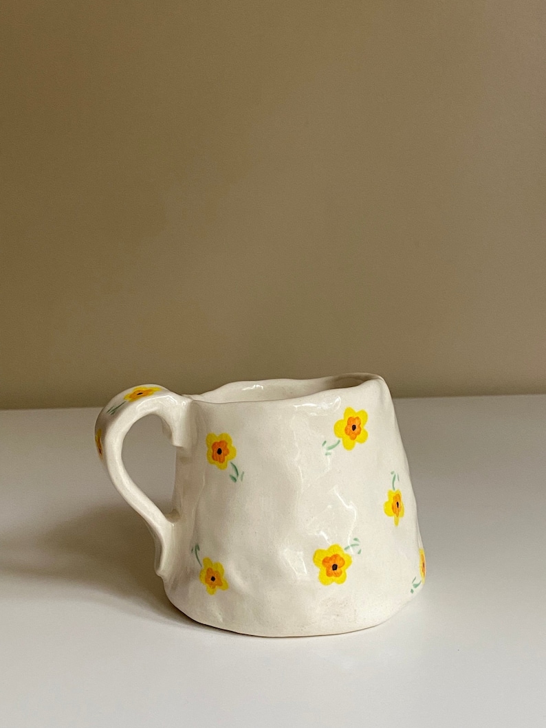 Autumn Mug | Dainty |handmade Ceramic Hand Painted | Orange & Yellow ...
