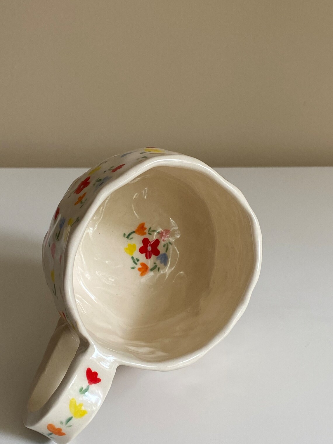 Dainty Flower Mug Handmade Ceramic Hand Painted - Etsy