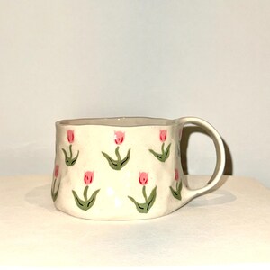 Tulip Mug — Handmade Ceramic Hand Painted Dainty - Etsy