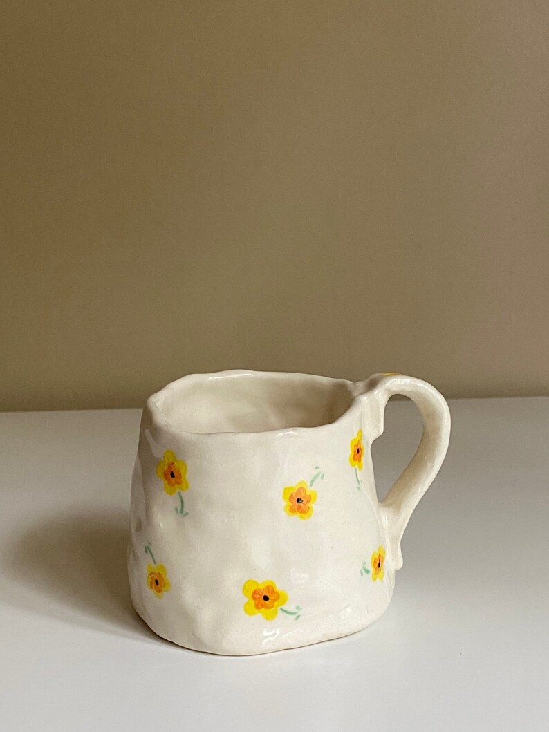 Autumn Mug | Dainty |handmade Ceramic Hand Painted | Orange & Yellow ...