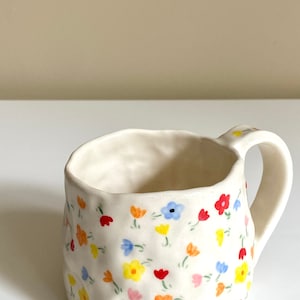 Dainty Flower Mug — Handmade Ceramic Hand Painted | Gift - Etsy