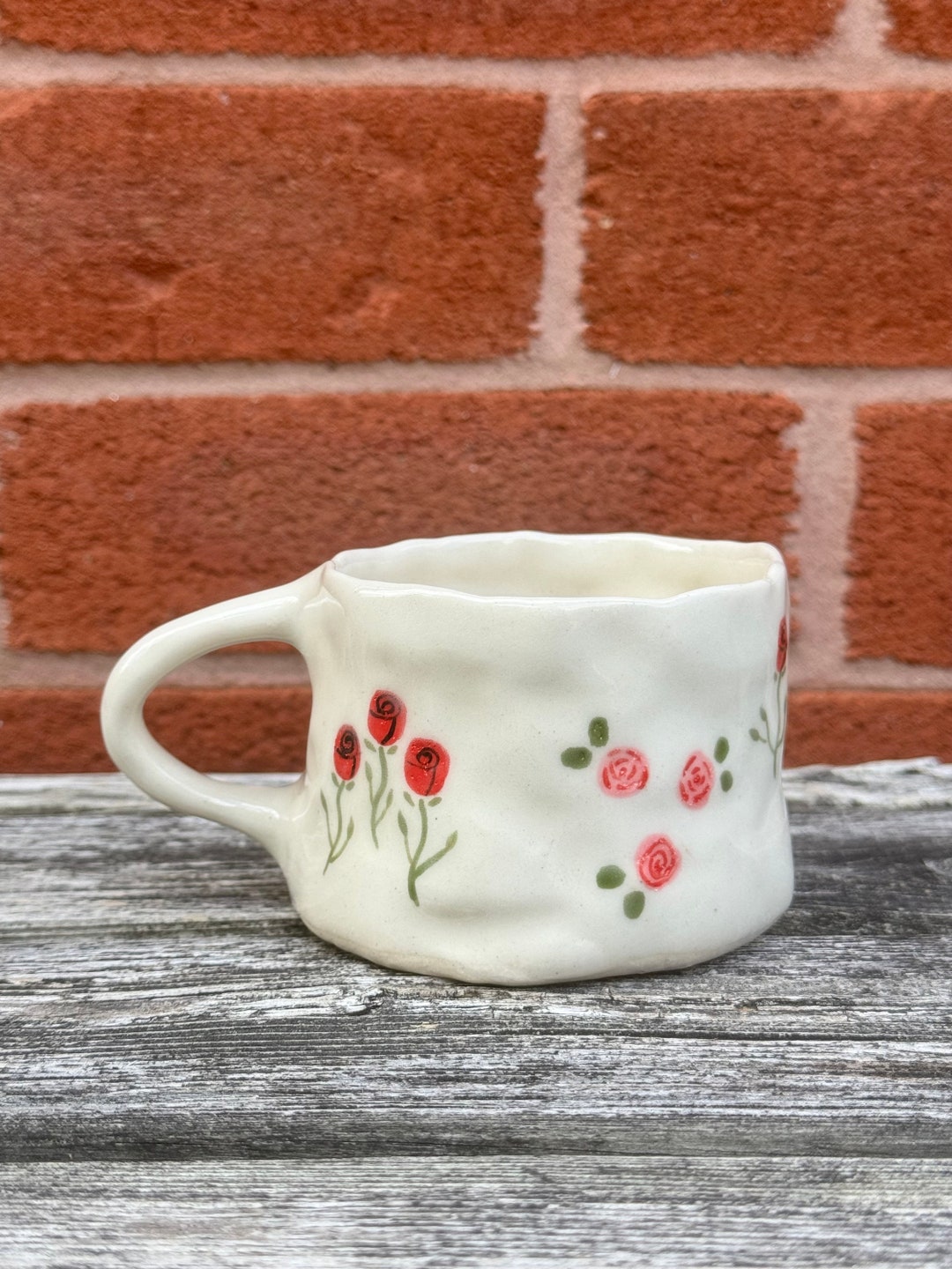 Wild Roses Mug — Handmade Ceramic Hand Painted Dainty | Coffee ...