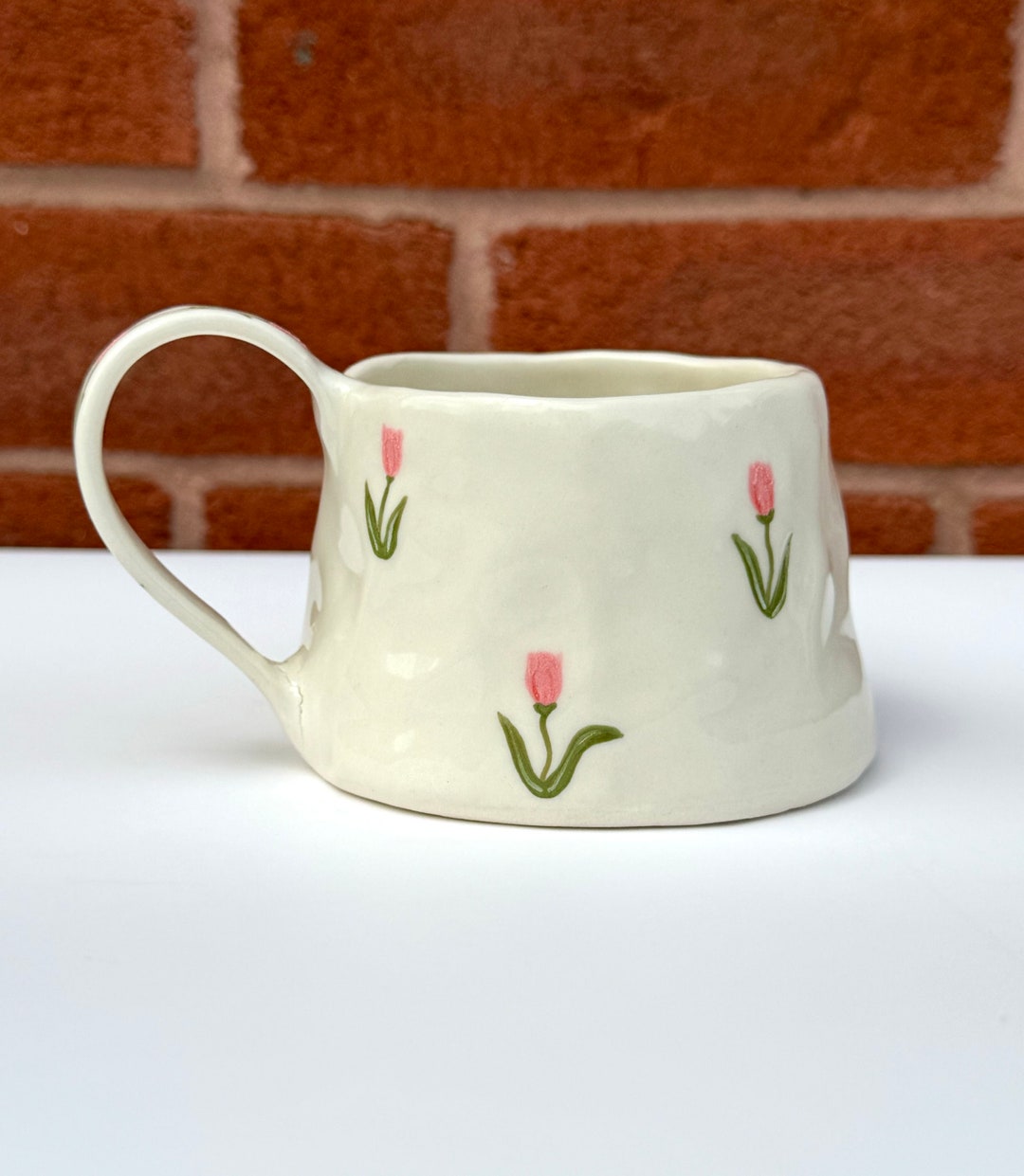 Tulip Mug — Handmade Ceramic Hand Painted Dainty - Etsy