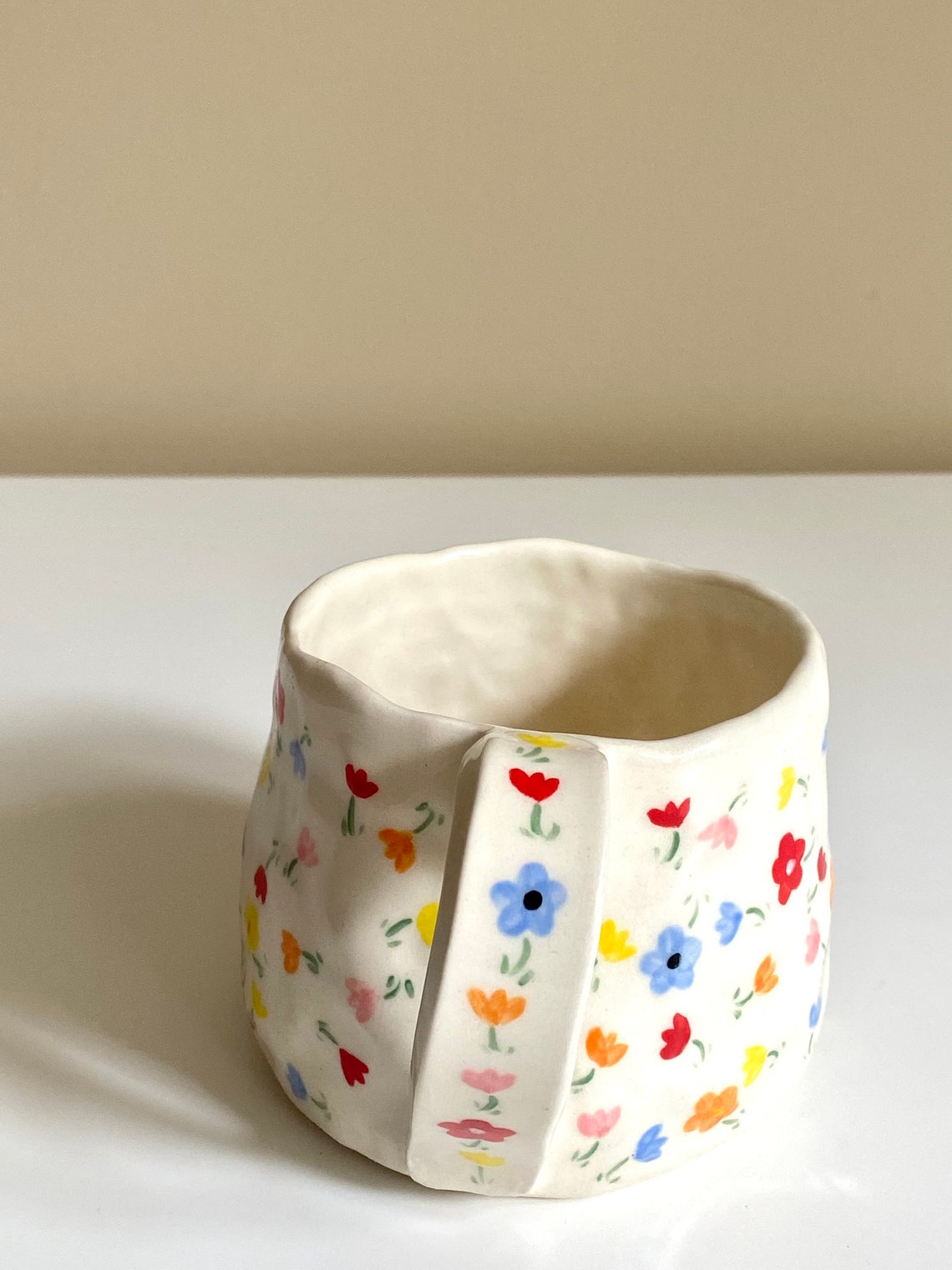 Dainty Flower Mug Handmade Ceramic Hand Painted - Etsy