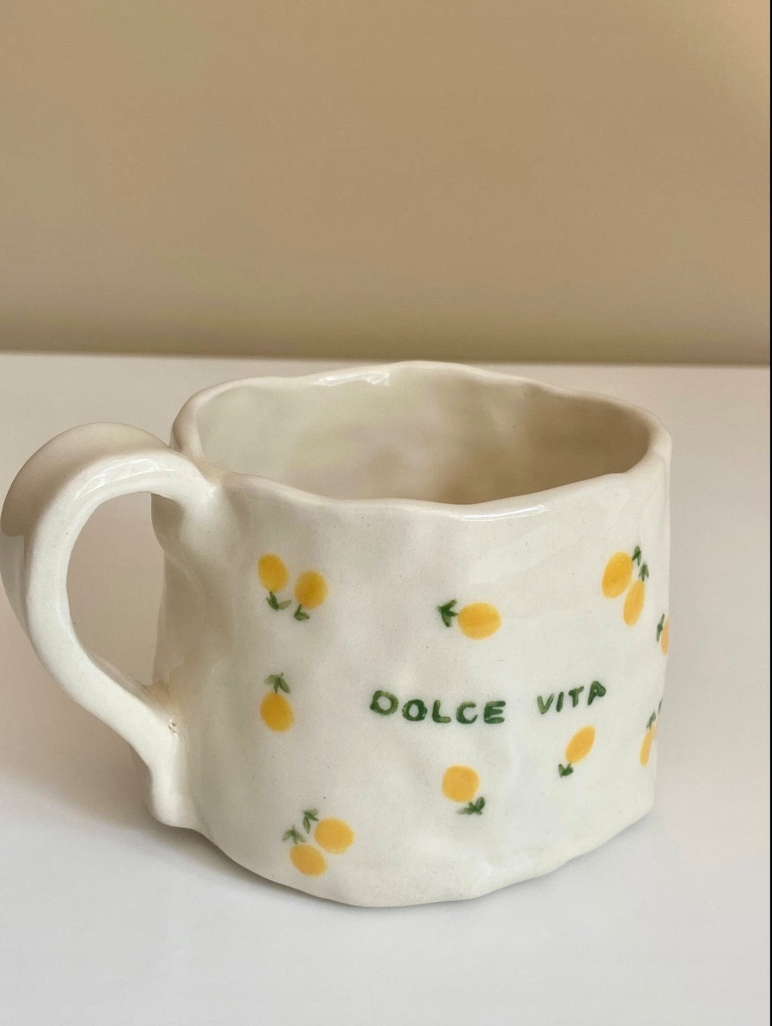 Lemon Mug | Dolce Vita— Dainty Handmade Ceramic | Hand Painted Coffee ...