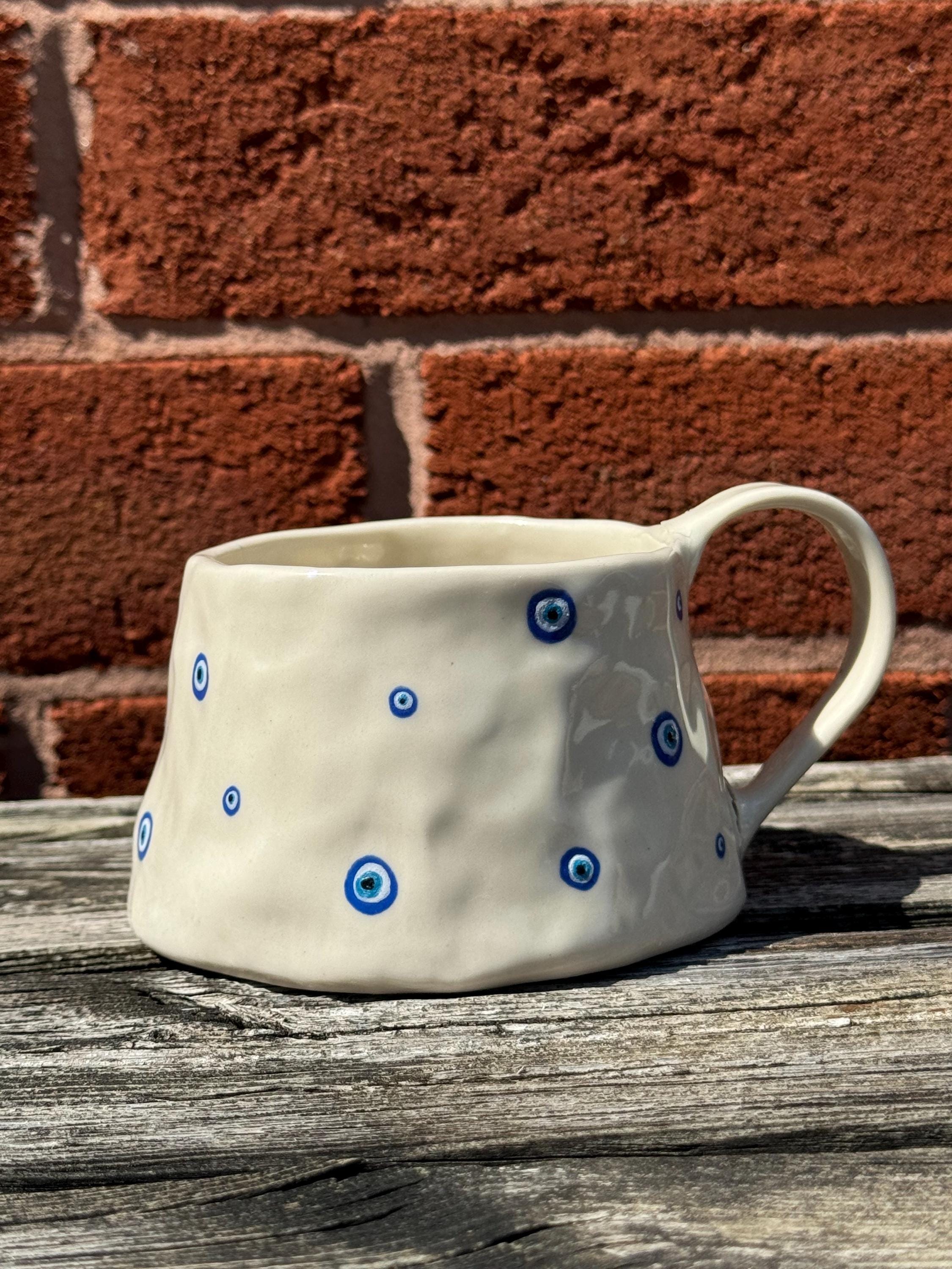 Mini Evil Eye — Handmade Dainty Ceramic Mug Gift Pottery | Gift - Etsy