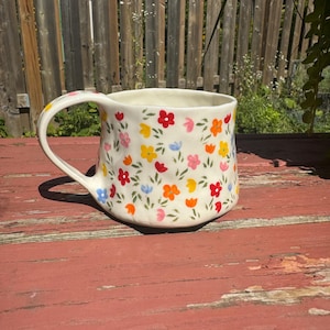 Dainty Flower Mug — Handmade Ceramic Hand Painted Gift - Etsy