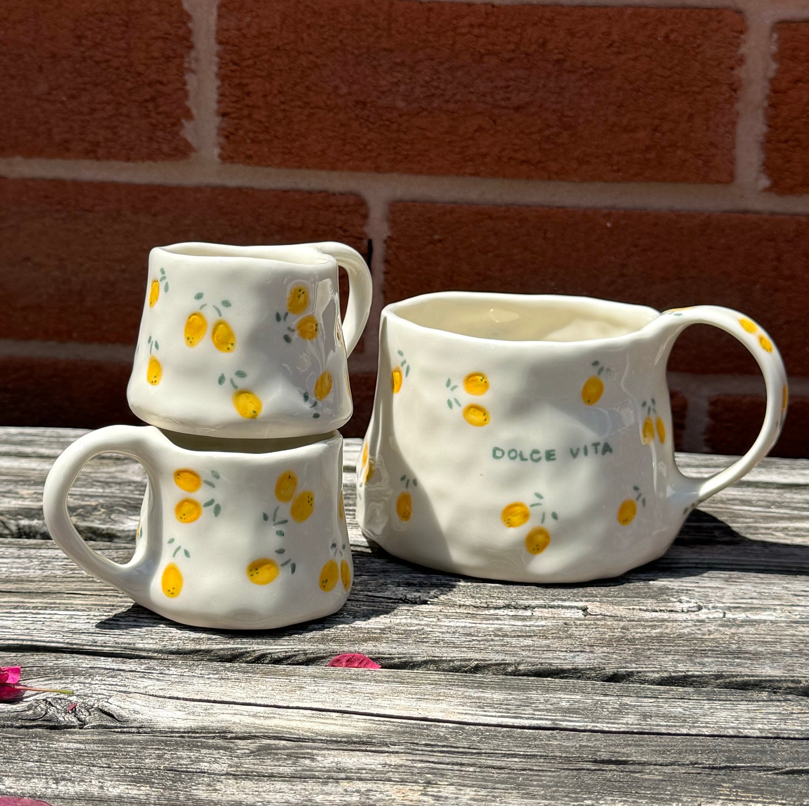 Lemon Mug | Dolce Vita— Dainty Handmade Ceramic | Hand Painted Coffee ...
