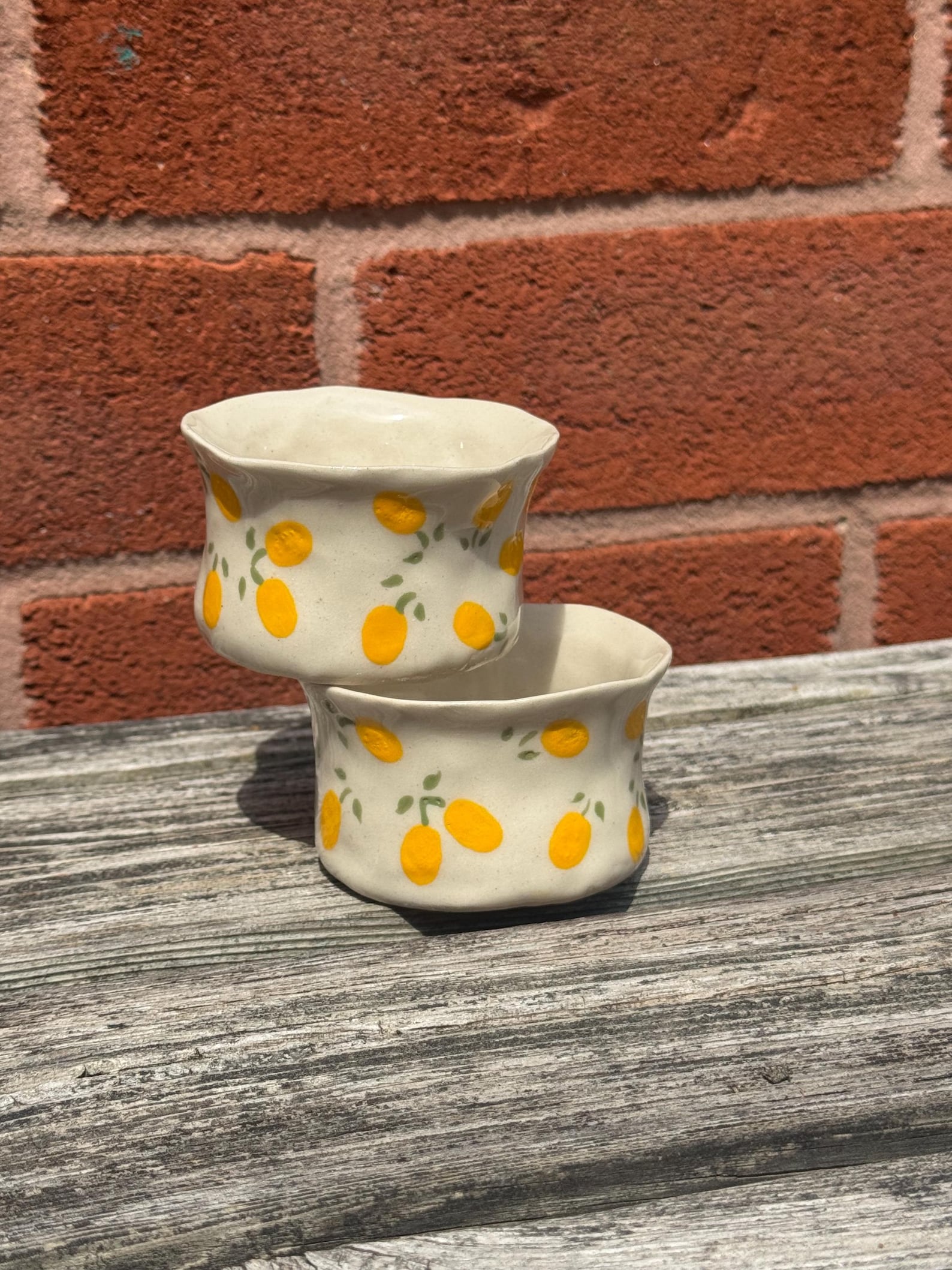 Lemon Espresso Cup Set — Dainty Handmade Ceramic | Hand Painted Coffee ...
