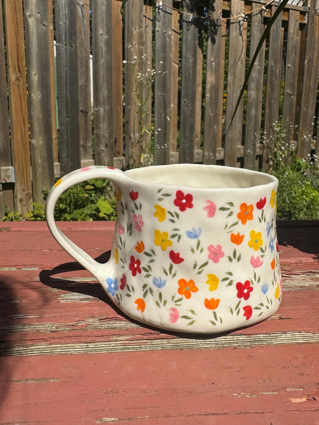 Dainty Flower Mug — Handmade Ceramic Hand Painted Gift - Etsy