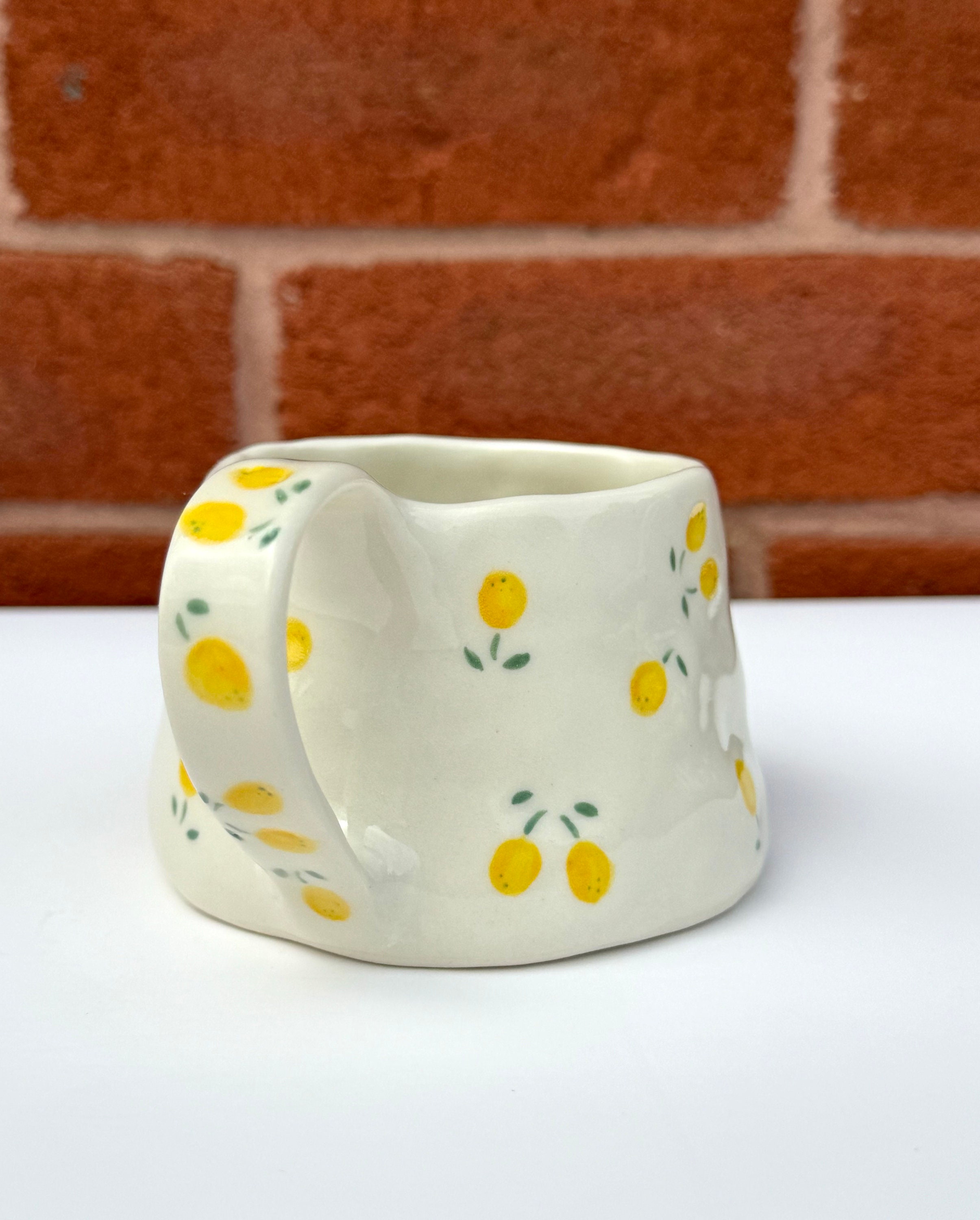 Positano Lemon Mug — Dainty Handmade Ceramic Lemon | Hand Painted ...