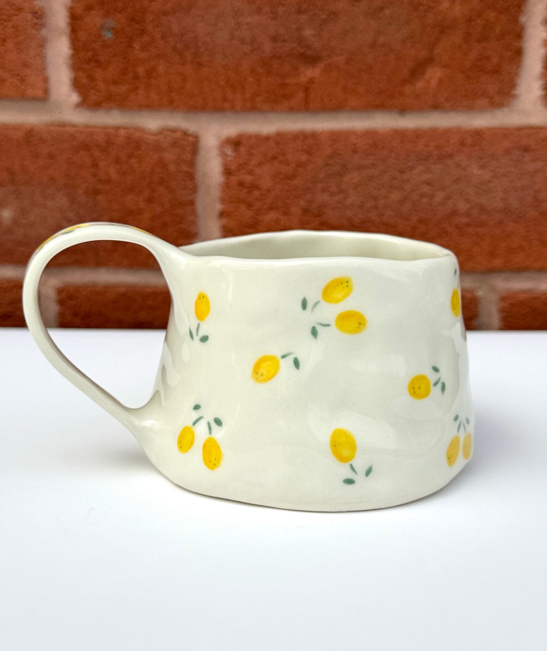 Positano Lemon Mug — Dainty Handmade Ceramic Lemon | Hand Painted ...