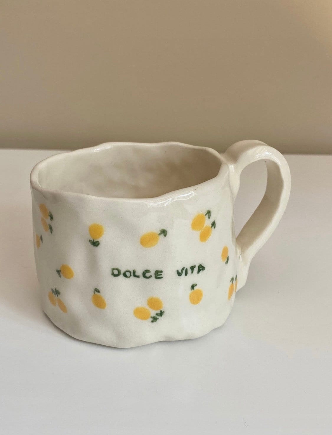 Lemon Mug | Dolce Vita— Dainty Handmade Ceramic | Hand Painted Coffee ...