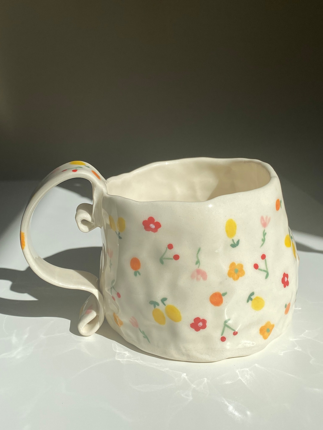 Amalfi Dainty Mug — Handmade Ceramic | Hand Painted Coffee | Tea - Etsy