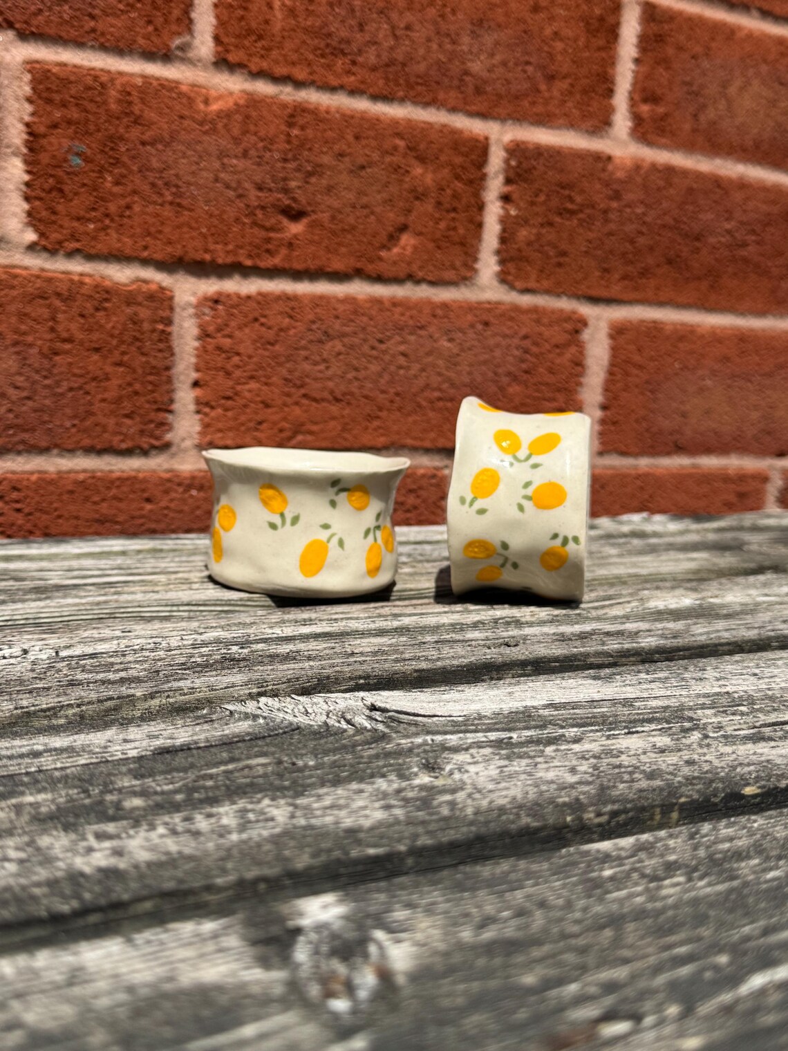 Lemon Espresso Cup Set — Dainty Handmade Ceramic | Hand Painted Coffee ...