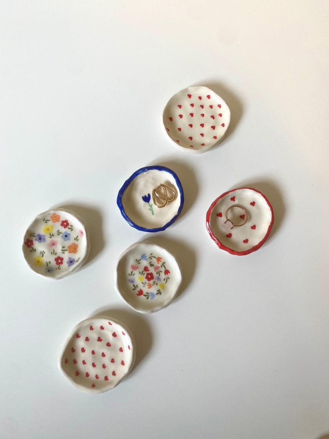 Ring Dish | Pill Holder | Small Trinket Dish — Dainty Heart Flower ...