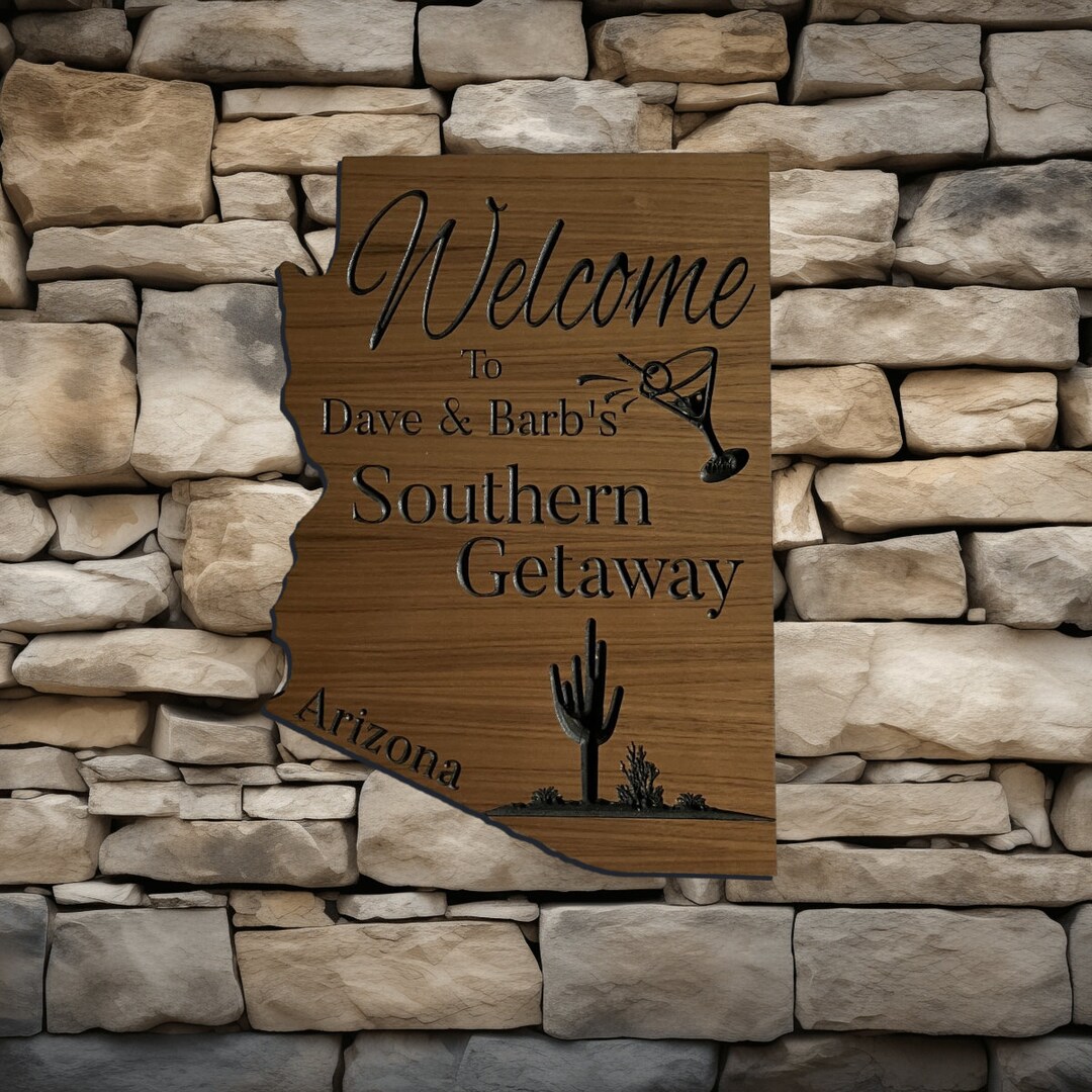 Custom State Engraved Outdoor Wood Sign, Wedding Gift, Cabin Decor ...