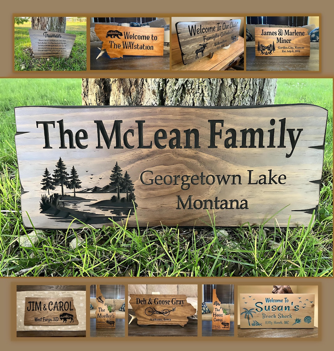Custom Wood Carved Sign, Wedding, Cabin Decor, Cottage Sign, Rustic ...