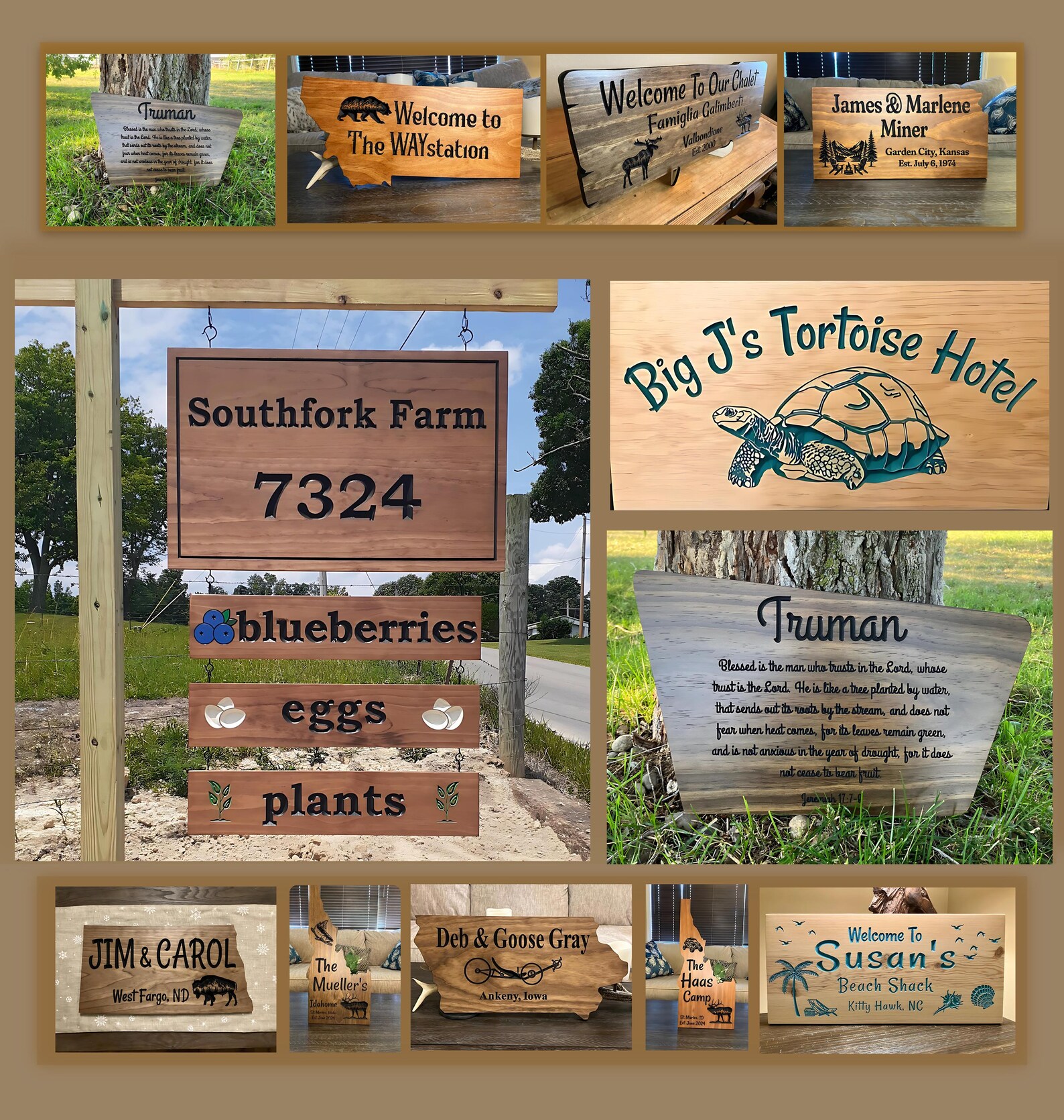 Custom State Engraved Outdoor Wood Sign, Wedding Gift, Cabin ...