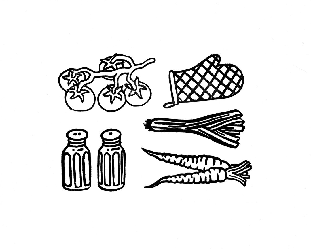 Vegetable Medley - Handmade Lino Print - 8"x10" - Unframed - Etsy