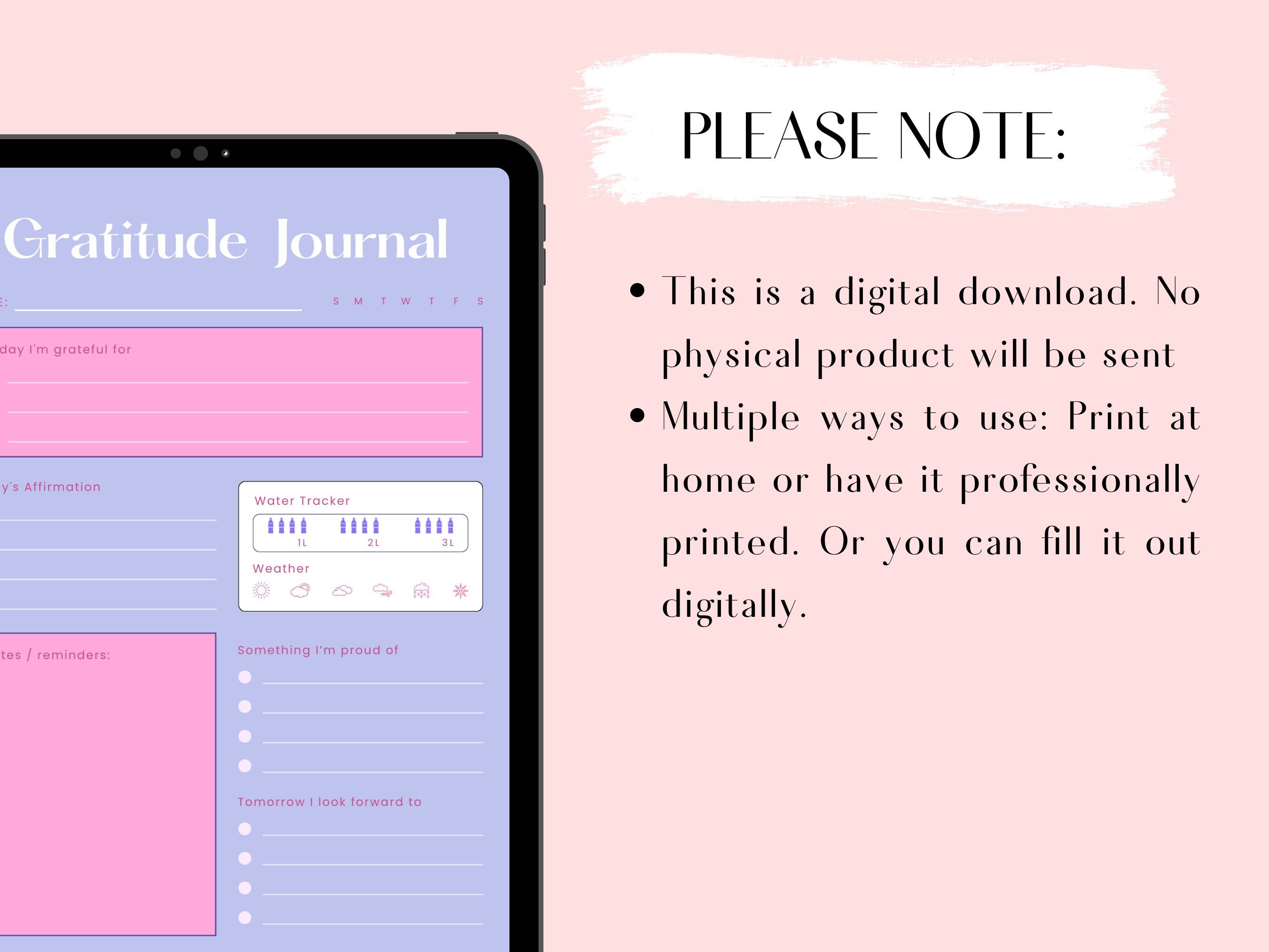 GRATITUDE PLANNER Digital Journal Daily Gratitude Journal Mental Health ...