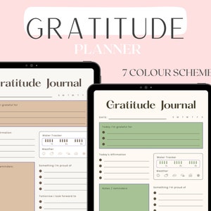 GRATITUDE PLANNER | Digital Journal | Daily Gratitude Journal | Mental ...