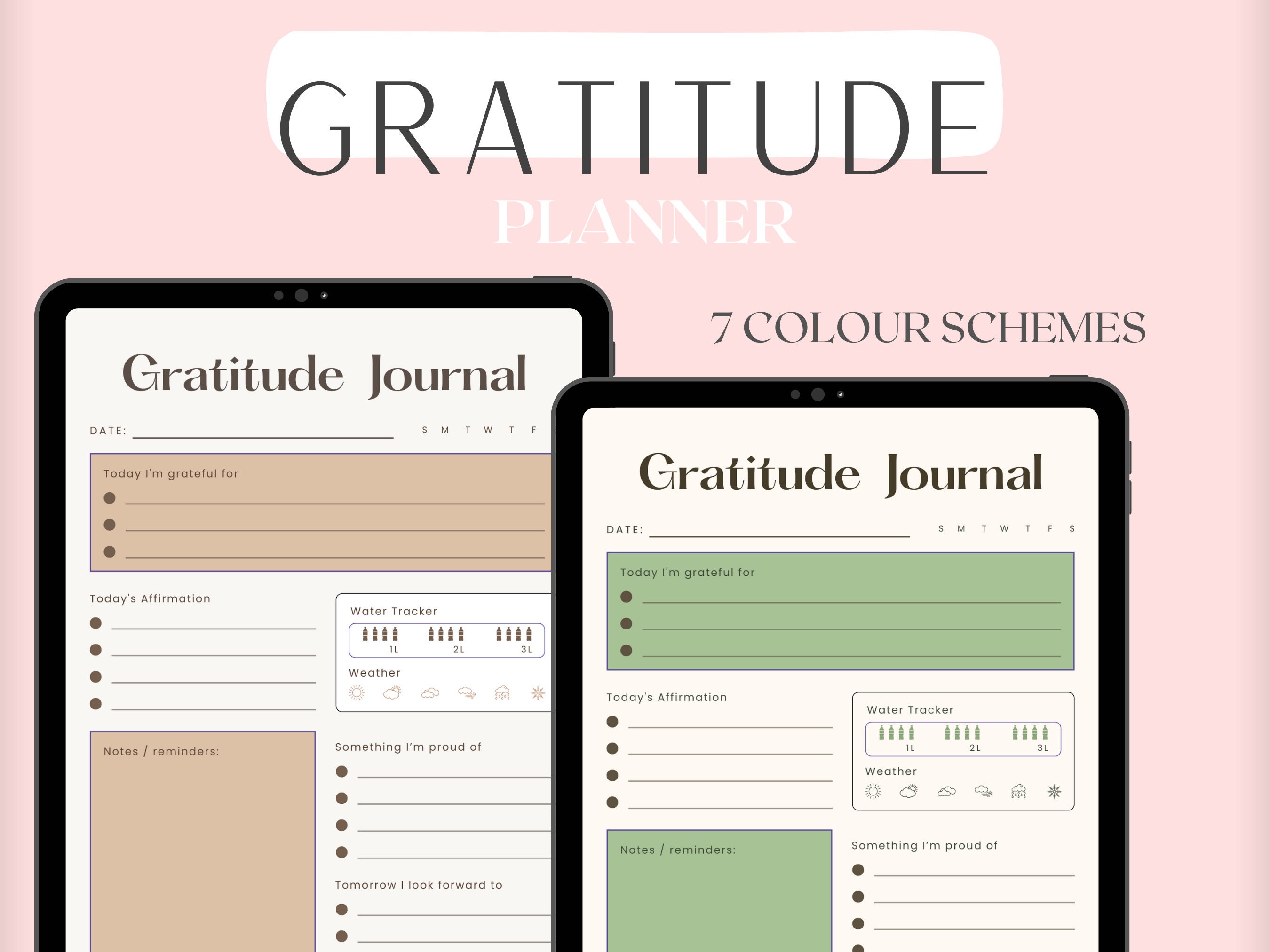 GRATITUDE PLANNER Digital Journal Daily Gratitude Journal Mental Health ...