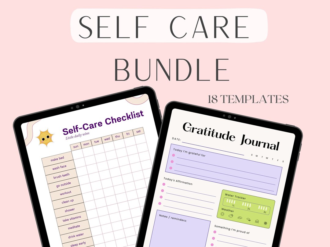 SELF CARE BUNDLE | Self Care Checklist | Self Care Planner | Mental ...