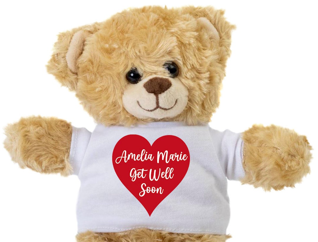 Get Well Soon, Custom Teddy Bear, Personalized Custom Plush Stuffed ...