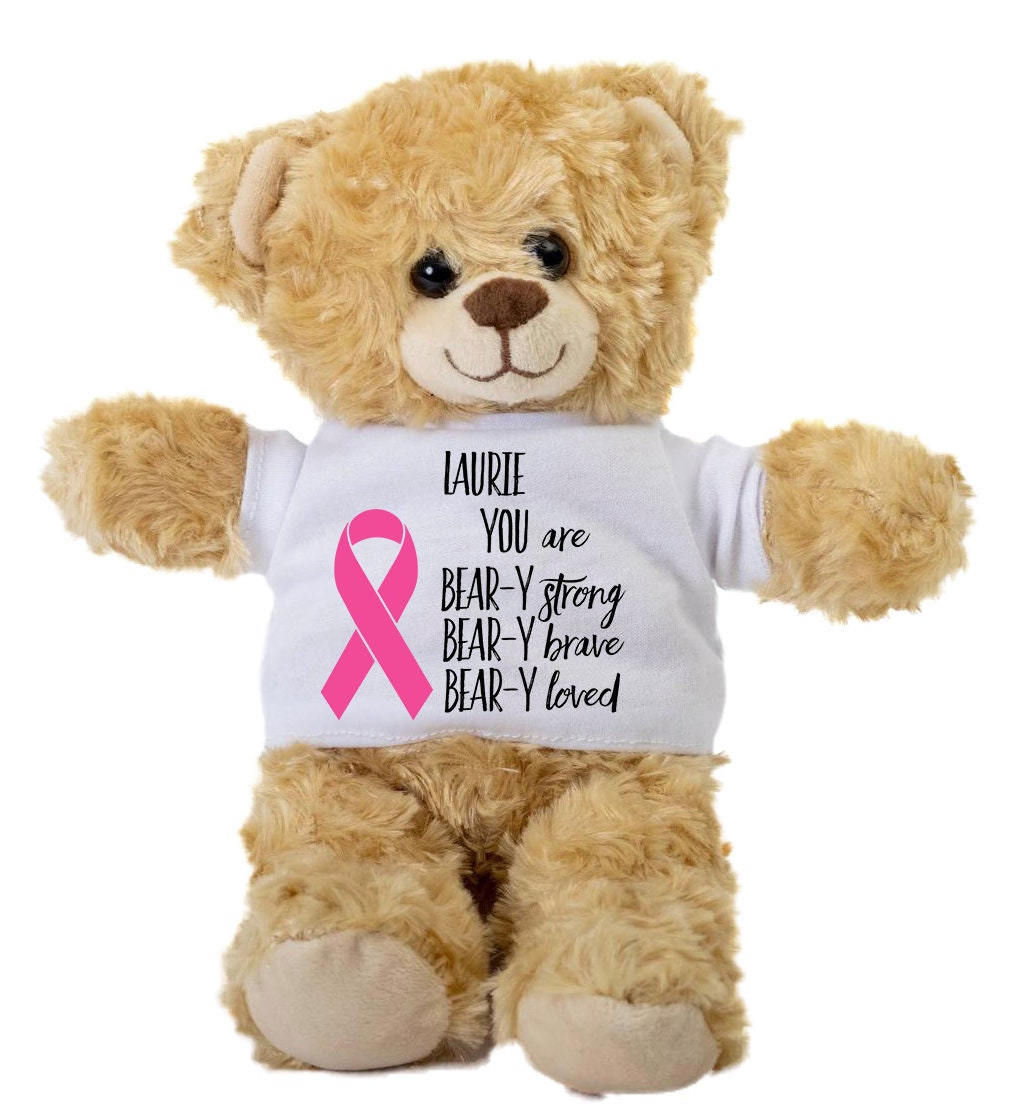 Teddy Bear Gift, Breast Cancer Gift, Fight Cancer, Plush Stuffed Bear ...