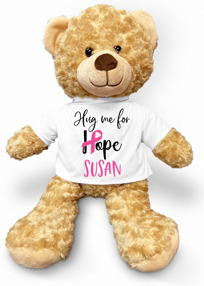 Hug Me for Hope, Teddy Bear Gift, Breast Cancer Gift, Fight Cancer ...