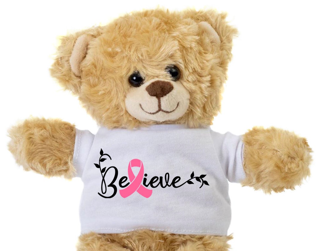 Believe Teddy Bear Gift, Breast Cancer Gift, Fight Cancer, Plush ...