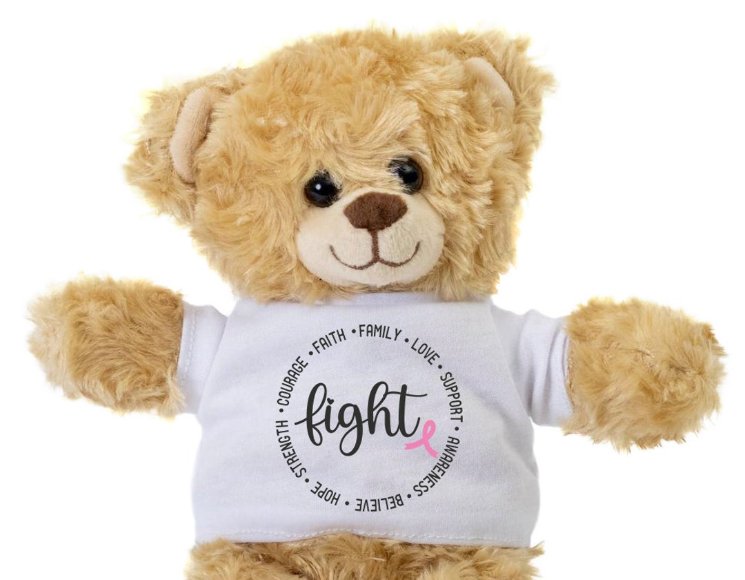 Teddy Bear Gift, Breast Cancer Gift, Fight Cancer, Plush Stuffed Bear ...