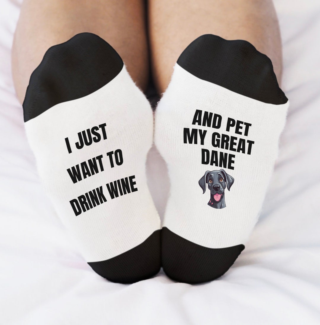 Great Dane Socks for Kawaii Dog Lovers, Great Dane Gift, Great Dane Dog ...