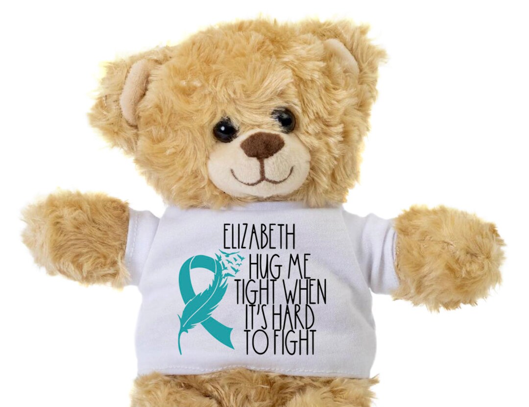 Ovarian Cancer Gift, Teddy Bear Gift, Fight Cancer, Plush Stuffed Bear ...