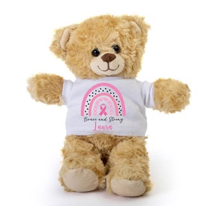 Breast Cancer Rainbow, Brave and Strong, Customized Teddy Bear Gift ...