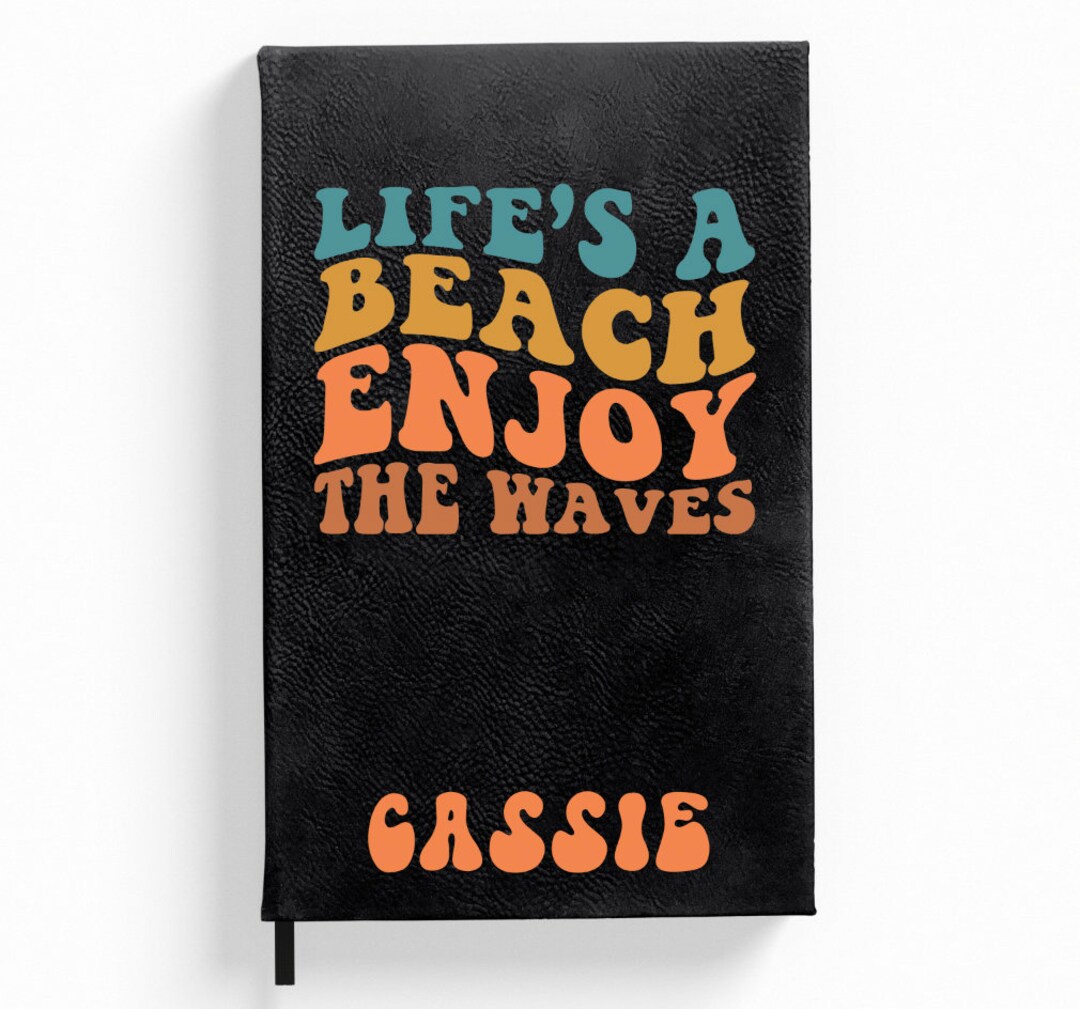 Life's a Beach Journal, Beach Life, Retro Journal, Personalized Leather ...