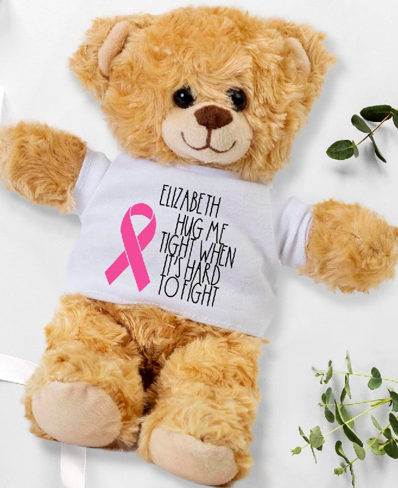 Teddy Bear Gift, Breast Cancer Gift, Fight Cancer, Plush Stuffed Bear ...