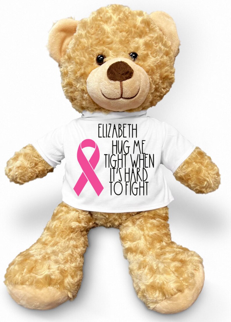 Teddy Bear Gift, Breast Cancer Gift, Fight Cancer, Plush Stuffed Bear ...