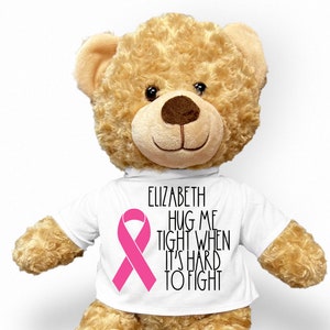 Teddy Bear Gift, Breast Cancer Gift, Fight Cancer, Plush Stuffed Bear ...