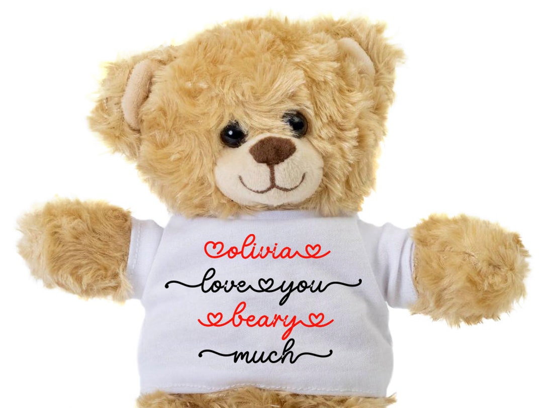 Custom Teddy Bear, Love You Beary Much, Baby Gift, Personalized Custom ...