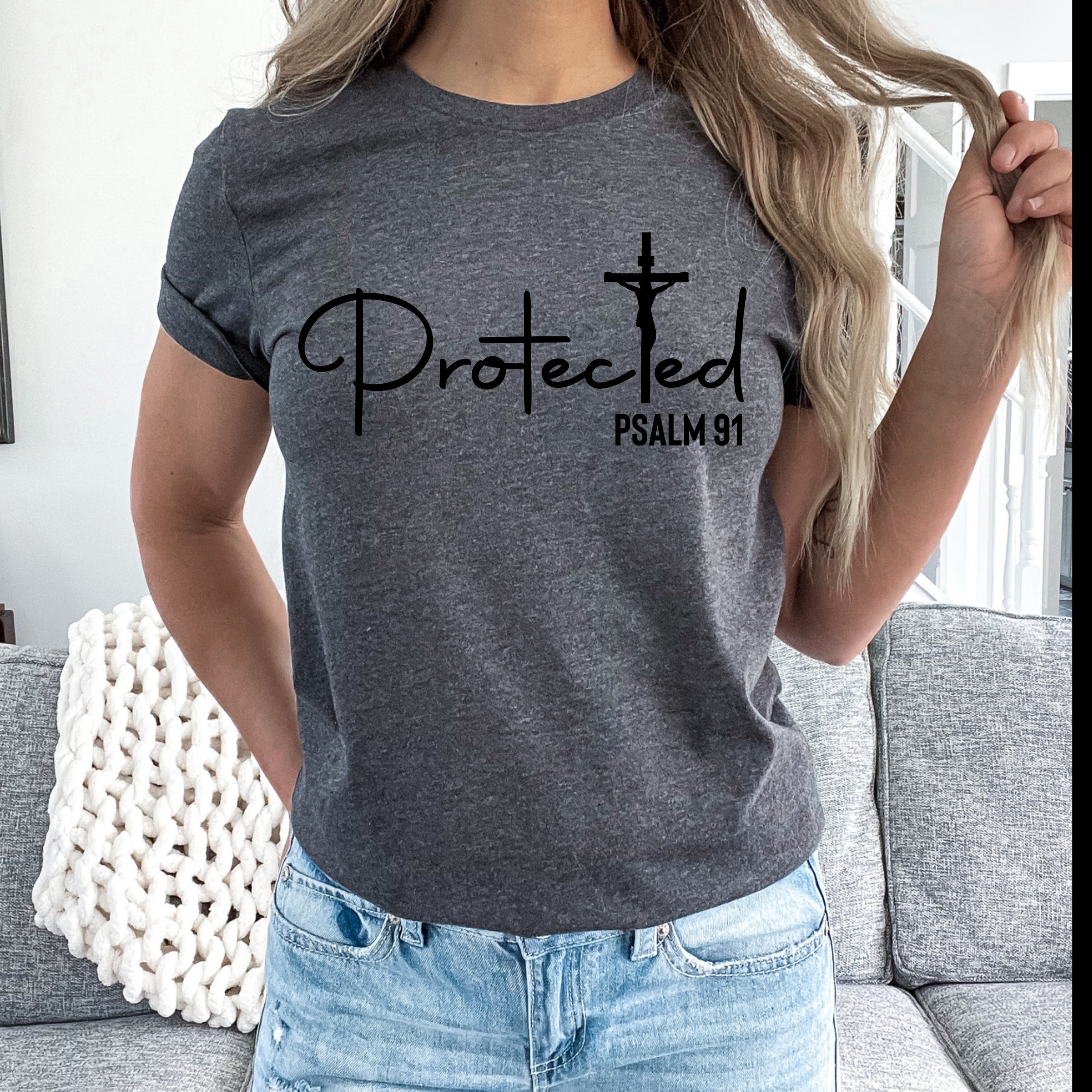 Protected Psalm 91 T-shirt, Psalm 91 Shirt, Religious Shirt, Protected ...