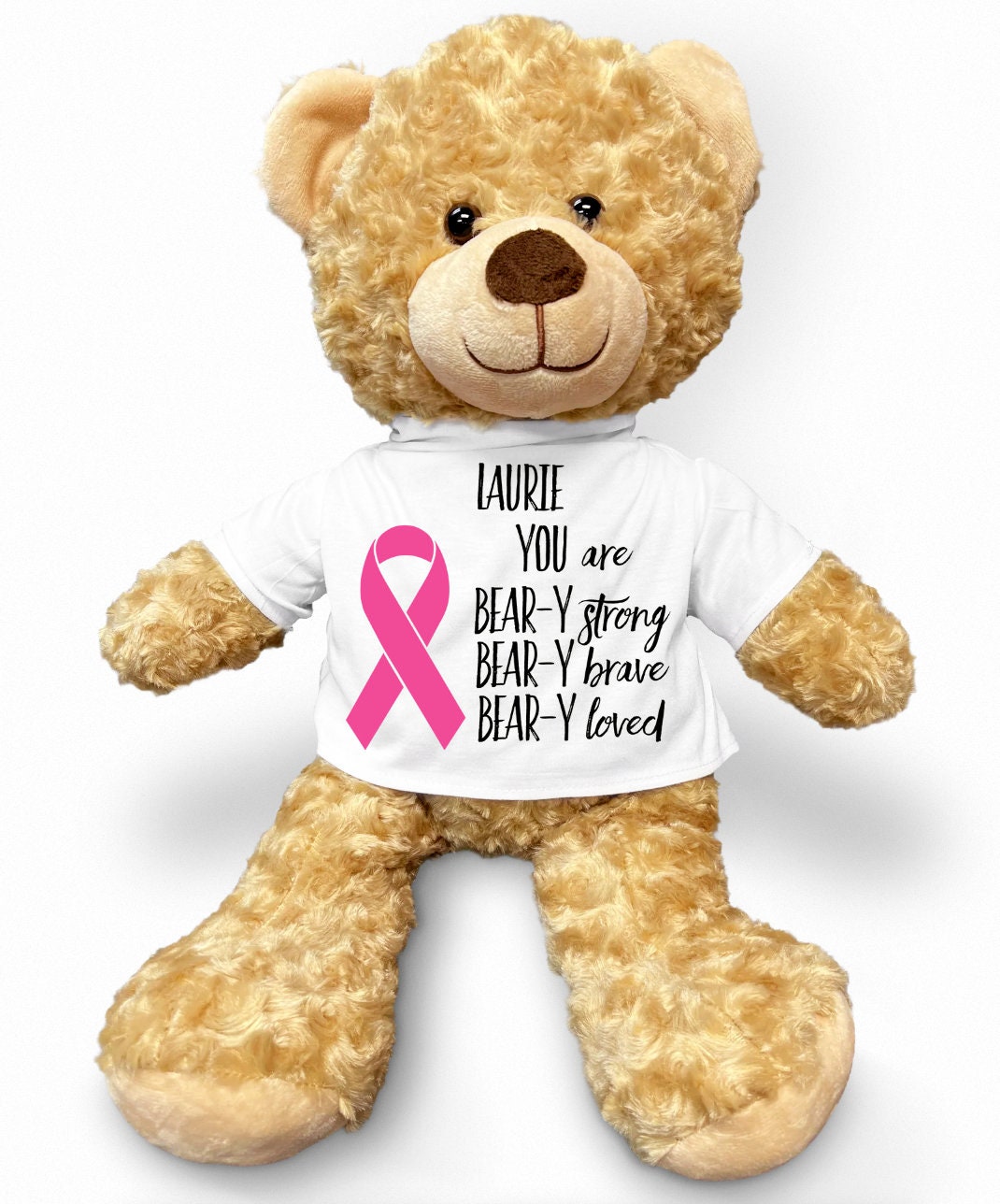Teddy Bear Gift, Breast Cancer Gift, Fight Cancer, Plush Stuffed Bear ...