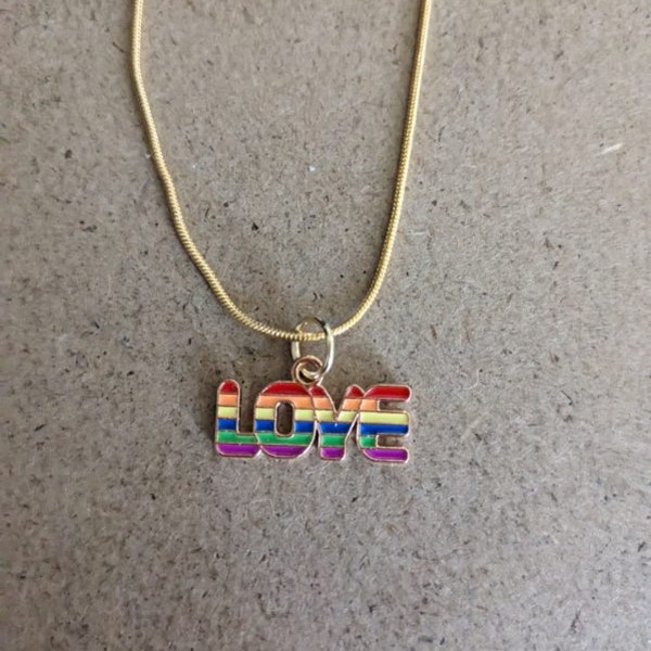 Rainbow Love Necklace Etsy
