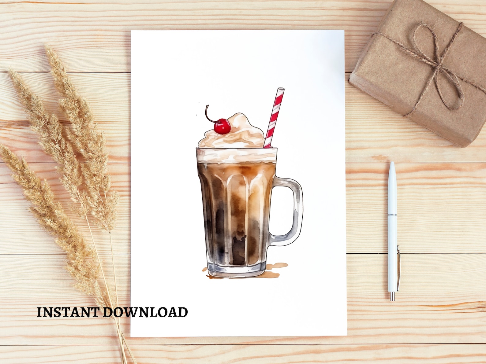 Watercolor Root Beer Float Clip Art, Root Beer Mug, Soda Ice Cream ...