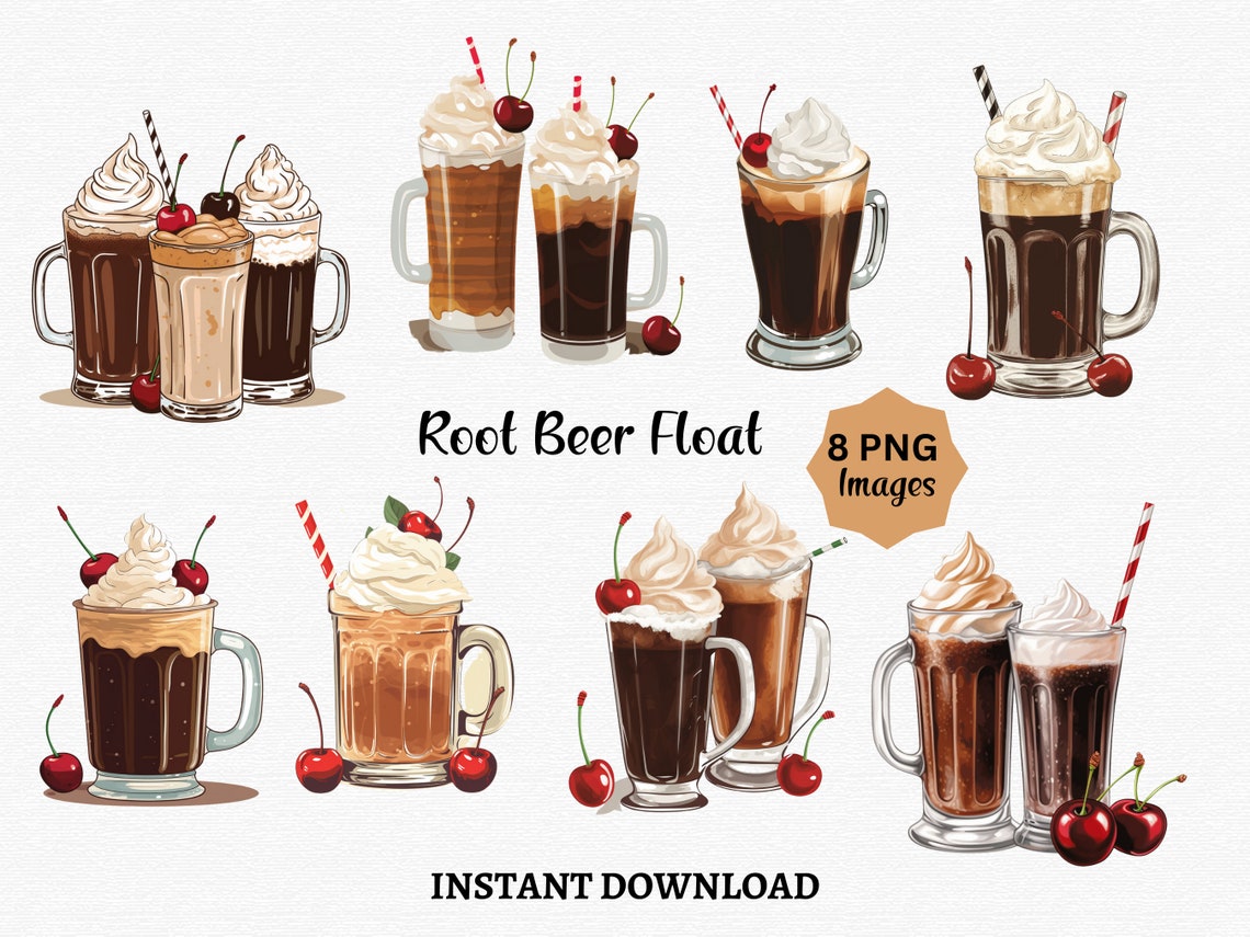 Root Beer Float Clipart, Beer Mug PNG, Summer Drink Clipart, Drink ...