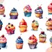 Watercolor Cupcake Clipart, Dessert Clipart, Cupcake Clipart, Food ...