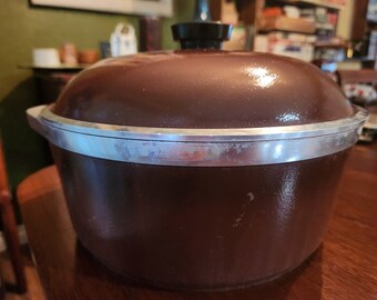 Club Aluminum Light Yellow Dutch Oven With Lid Heavy 4.5 Quart Set ...